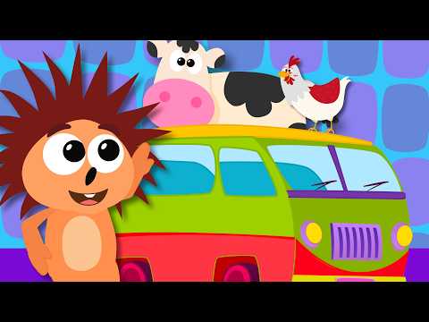 Otobüsün Tekerleği - Hayvan Sesleri ile 🚌🐥🐮 | Kirpi Piki Çocuk Şarkıları & Çizgifilm