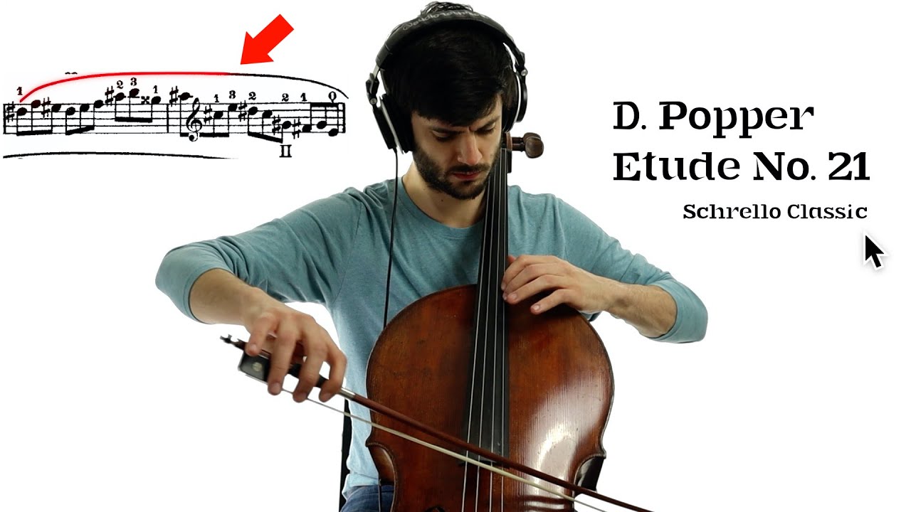 Animation of David Popper Etude 21 - Classical Cello Player Performance ...