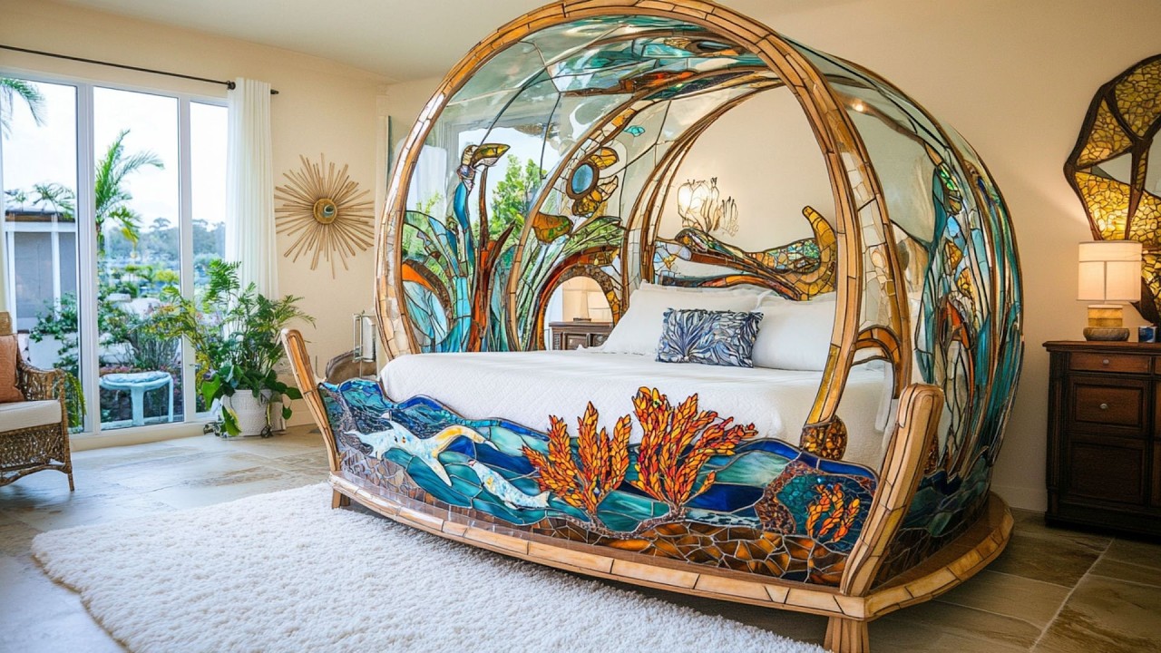 Luxury Bedroom Design | Tiffany-Style Stained Glass Bed Ideas for ...