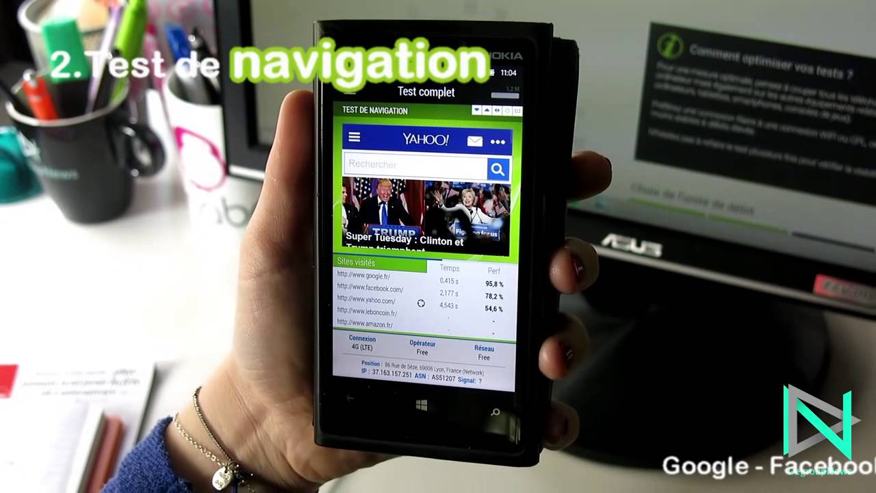 nPerf speed test - nouvelle application Windows Phone (4G Free) - YouTube
