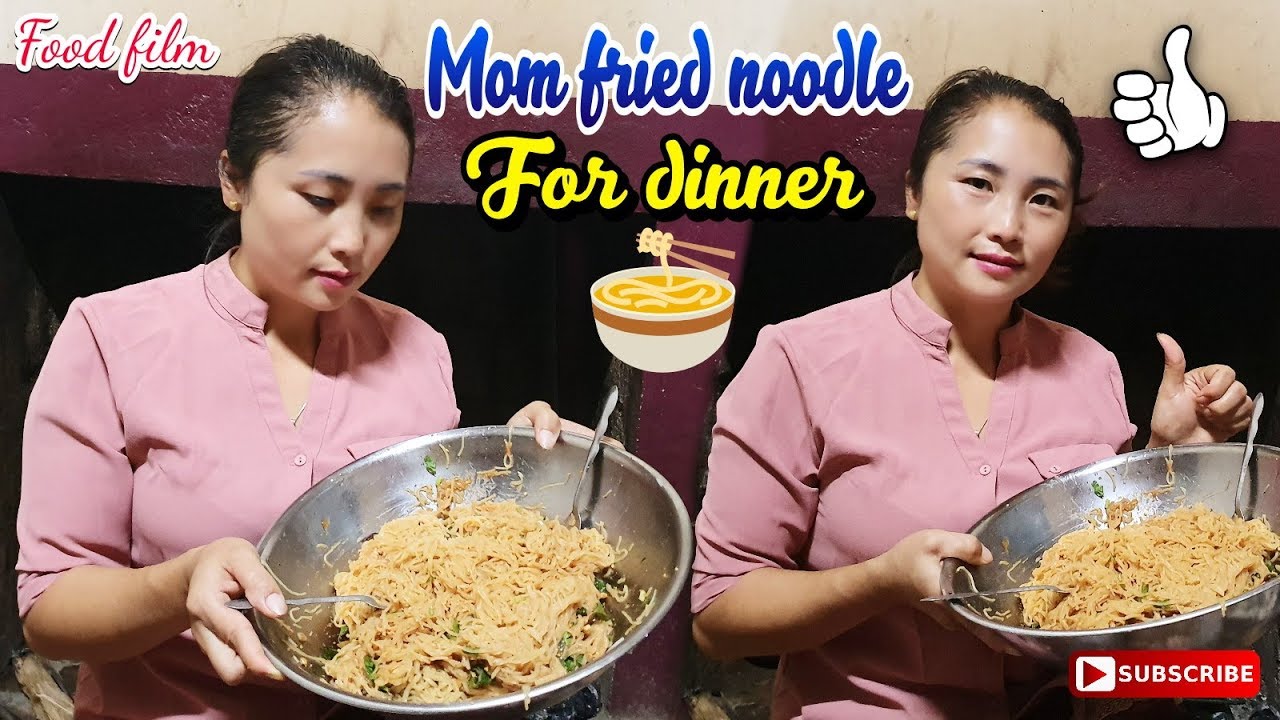 Mom fried noodle for dinner - YouTube