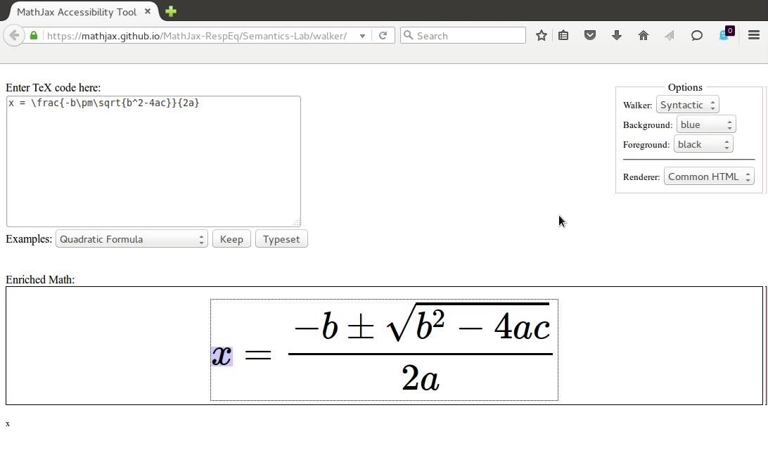 MathJax a11y tool demo -- Orca with Firefox on Ubuntu 15.10 - YouTube
