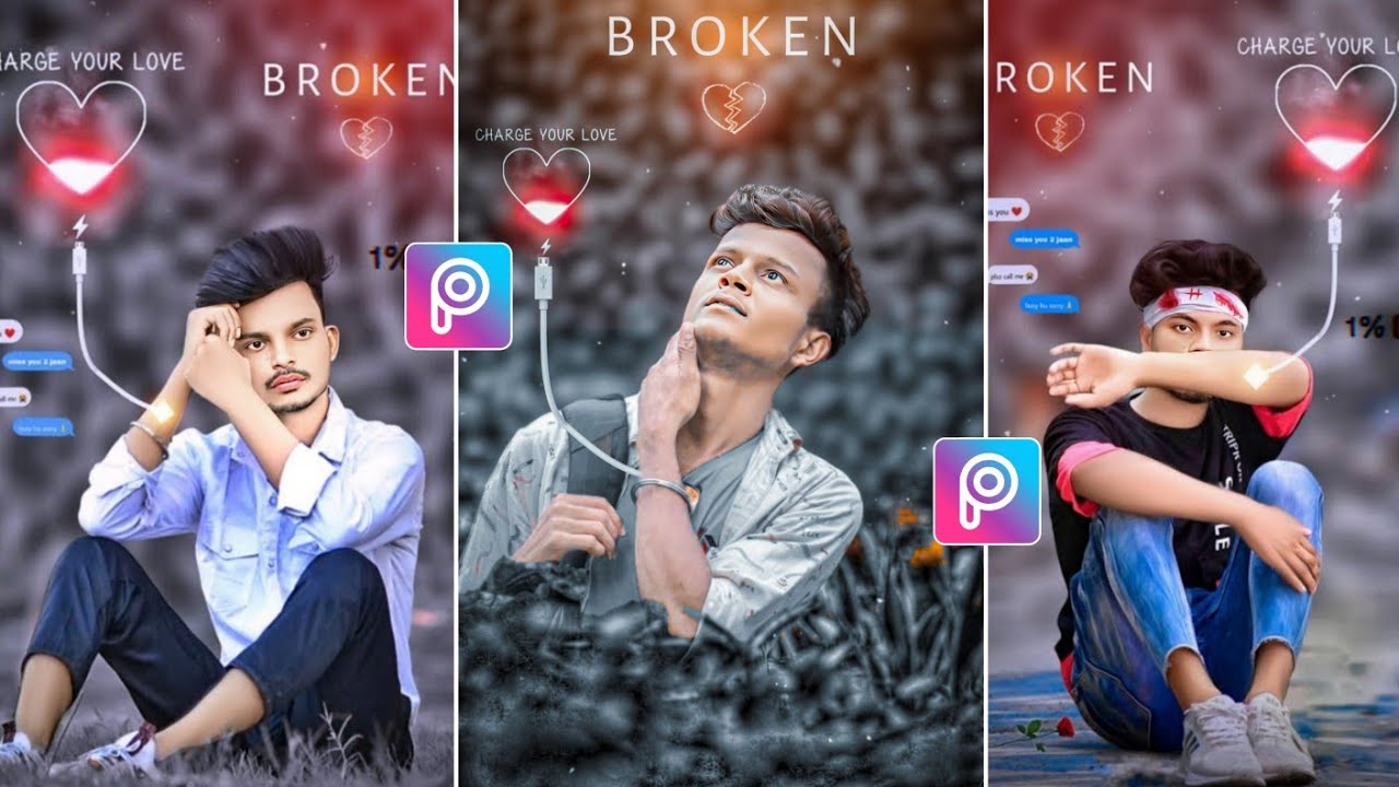 Broken heart photo editing kaise kare | Broken heart photo editing ...