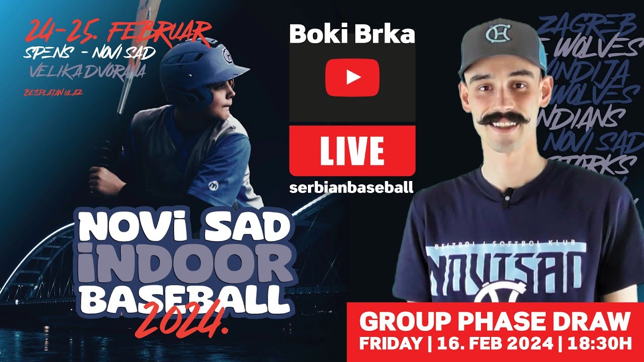 LIVE | GROUP PHASE DRAW | NOVI SAD INDOOR BASEBALL 2024 - YouTube