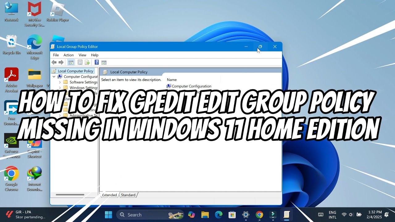 How to Fix GPEDIT Edit Group Policy Missing in Windows 11 Home Edition ...