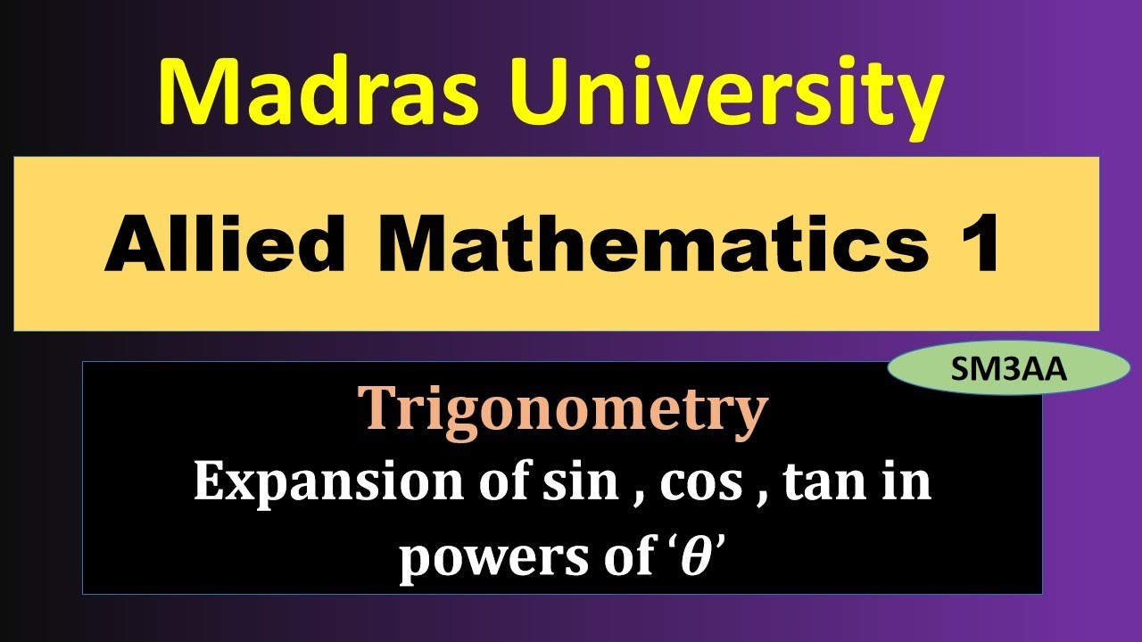 Expansion of sin , cos and tan in powers of θ - YouTube