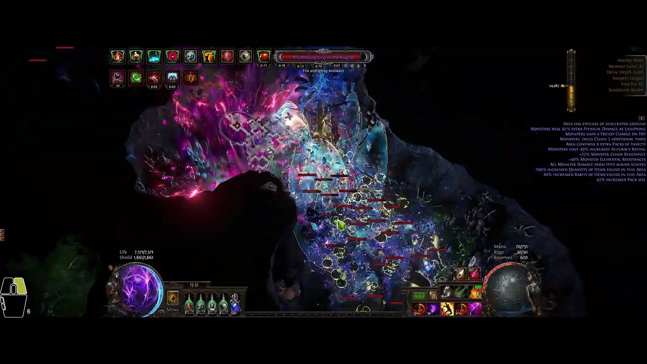 PoE Delve depth 6000+ nodes: Growling Den (Depth: 6001) - YouTube