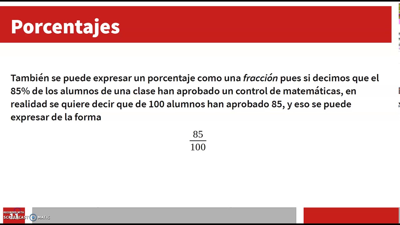 Definición de porcentaje - YouTube