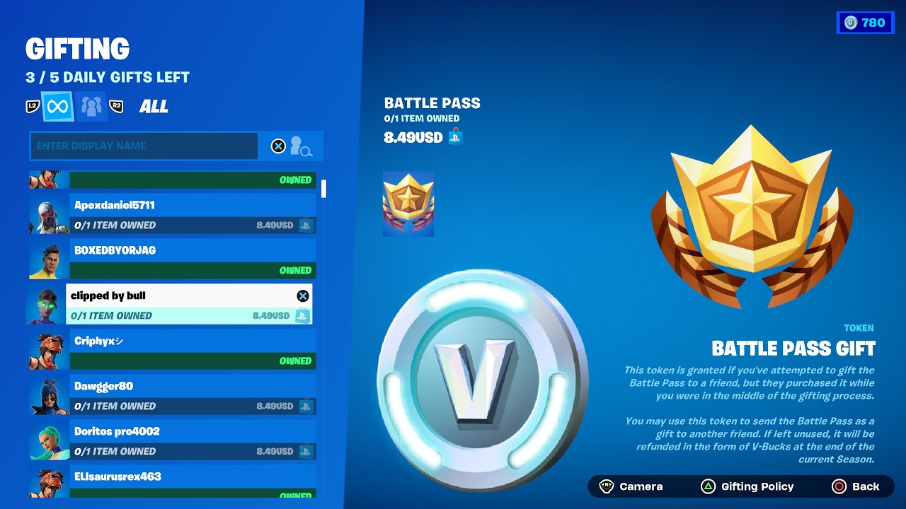 HOW TO GIFT CHAPTER 5 SEASON 3 BATTLE PASS WITH V-BUCKS IN FORTNITE ...