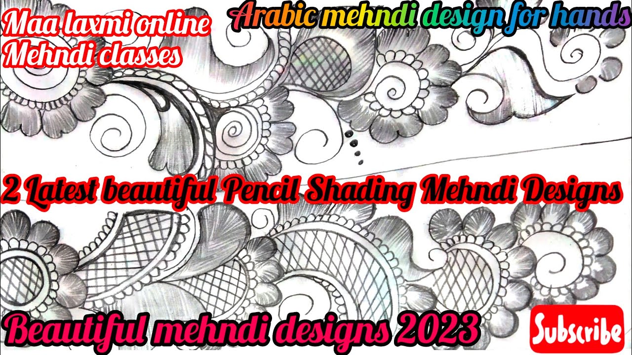Beautiful pencil shading mehndi design for hand || Arabic mehndi design ...