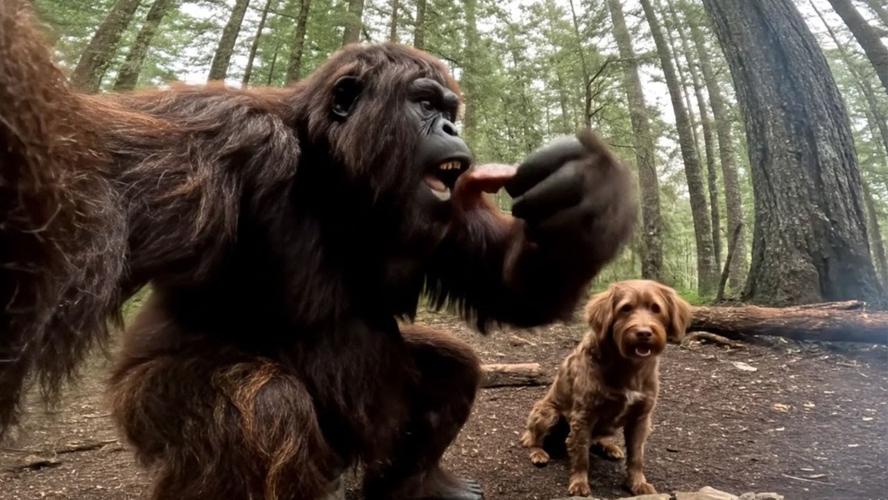 Bigfoot primitive with dog pet | cooking Breakfast | Bigfoot eating ...