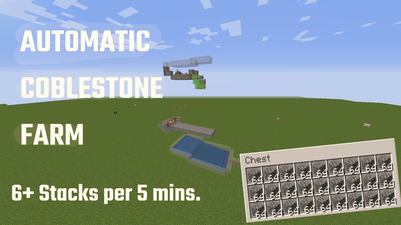 Automatic Cobblestone Farm (No player needed) / 6 / Minecraft 1.15 ...