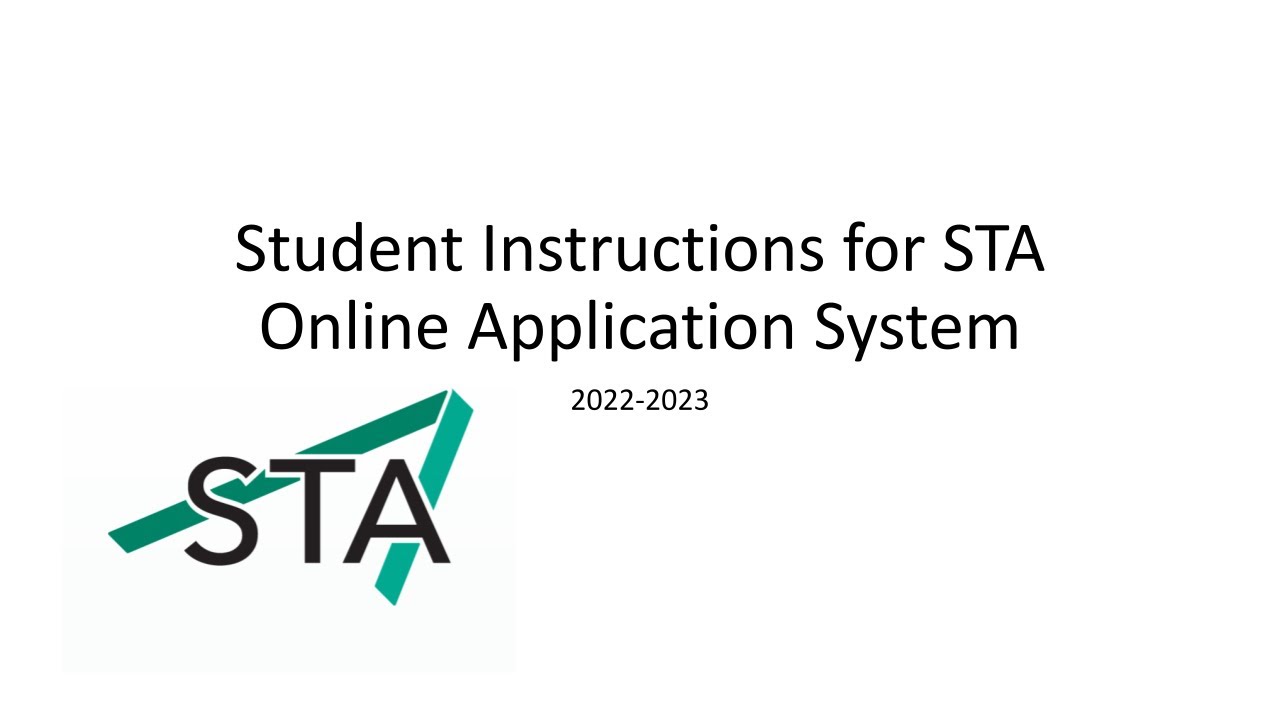STA Student Application Tutorial (2022 2023) - YouTube