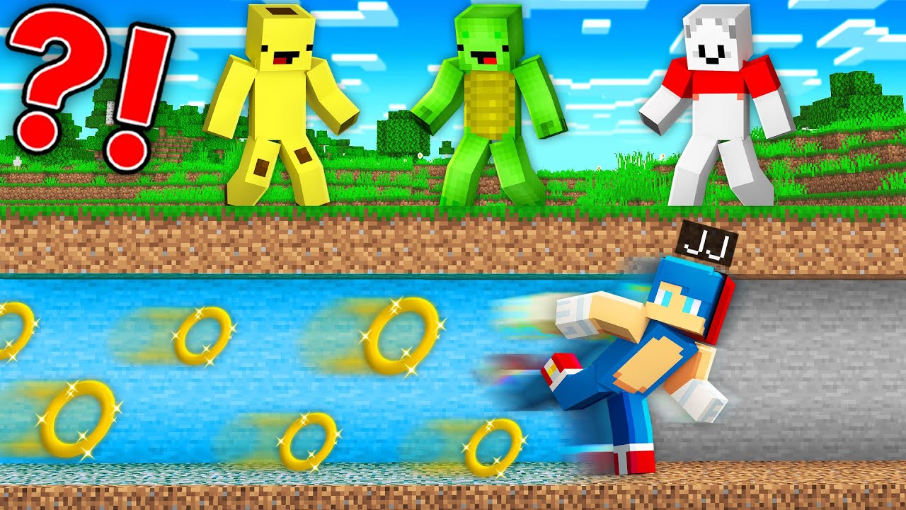 SONIC Speedrunner vs HUNTERS : JJ vs Mikey, Banana Kid, Carrie in Minecraft Maizen! - YouTube