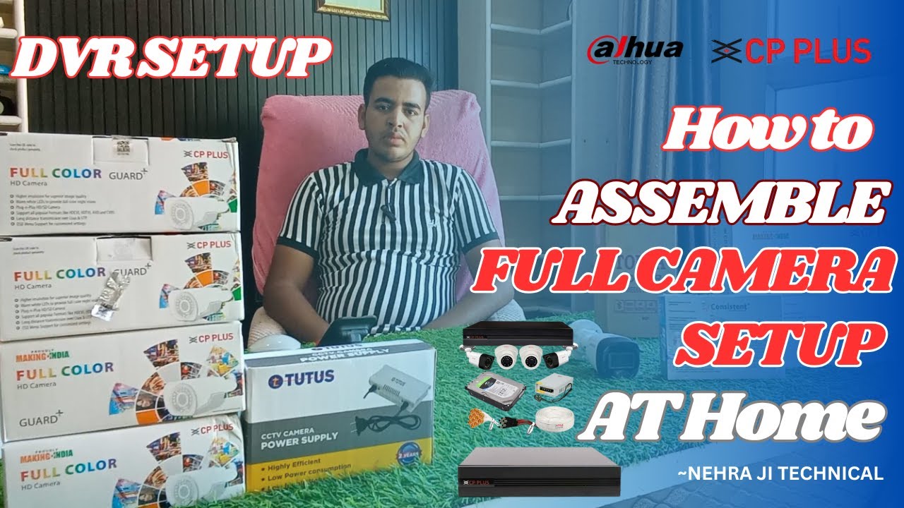 HOW TO ASSEMBLE FULL CCTV CAMERA SETUP AT HOME | CP PLUS |HICKVISION ...