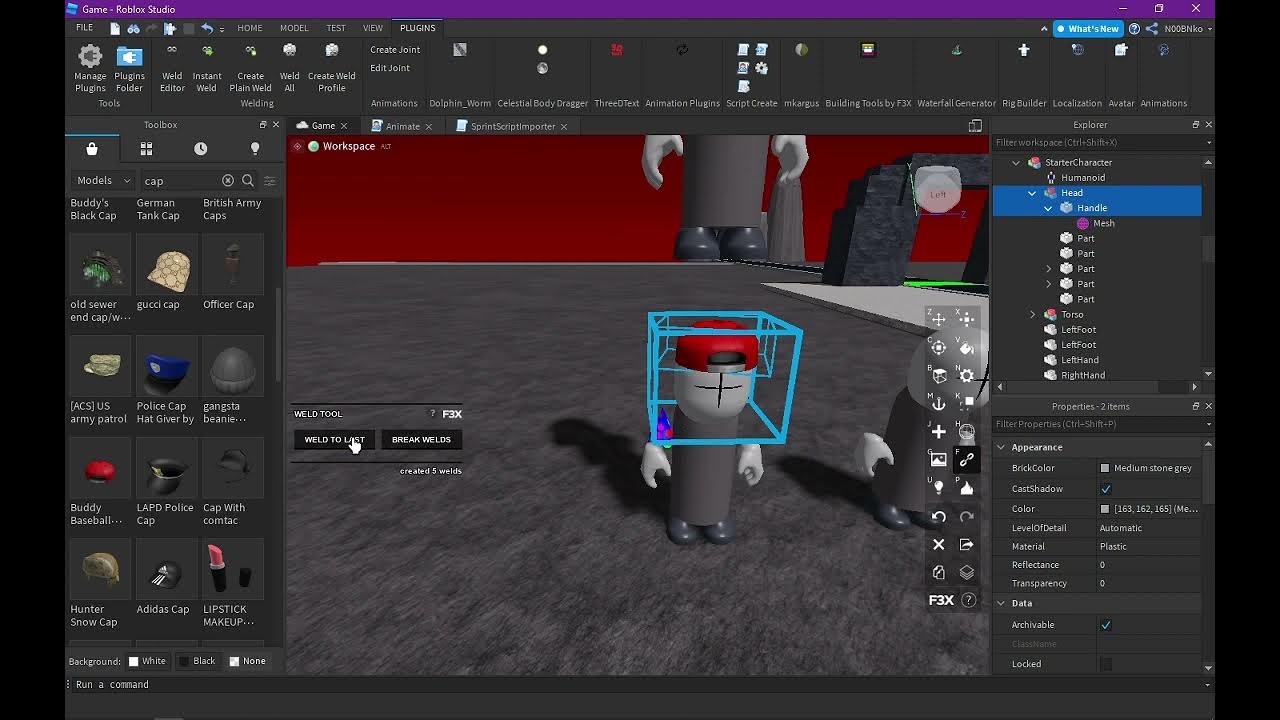 How to Weld Parts With Btools in Roblox Studio - YouTube