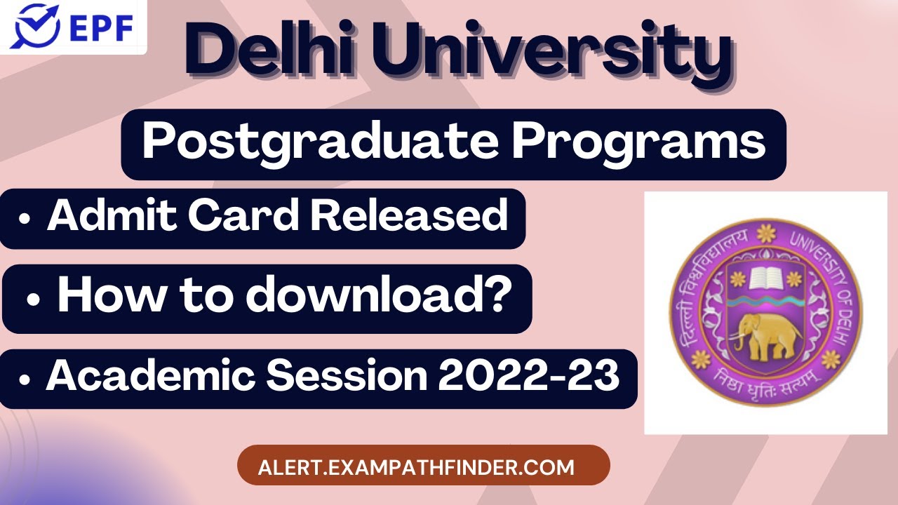 Delhi University Postgraduate Programs Admit Card Released delhi-university-postgraduate-programs-admit-card-released