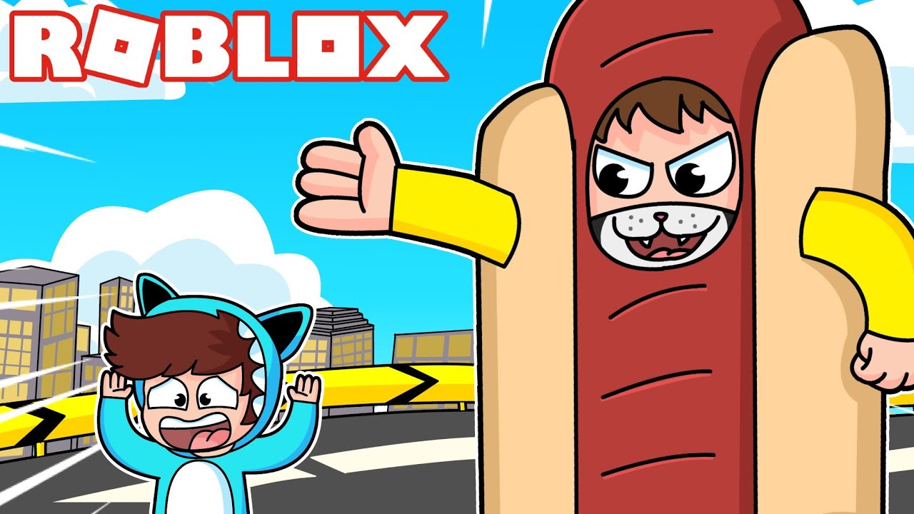 BEBE MILO ESCAPA del PERRITO CALIENTE GIGANTE en ROBLOX 💥 - YouTube