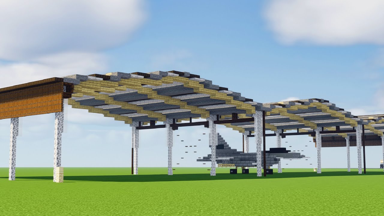 Minecraft Military Aircraft Shelter Tutorial - YouTube