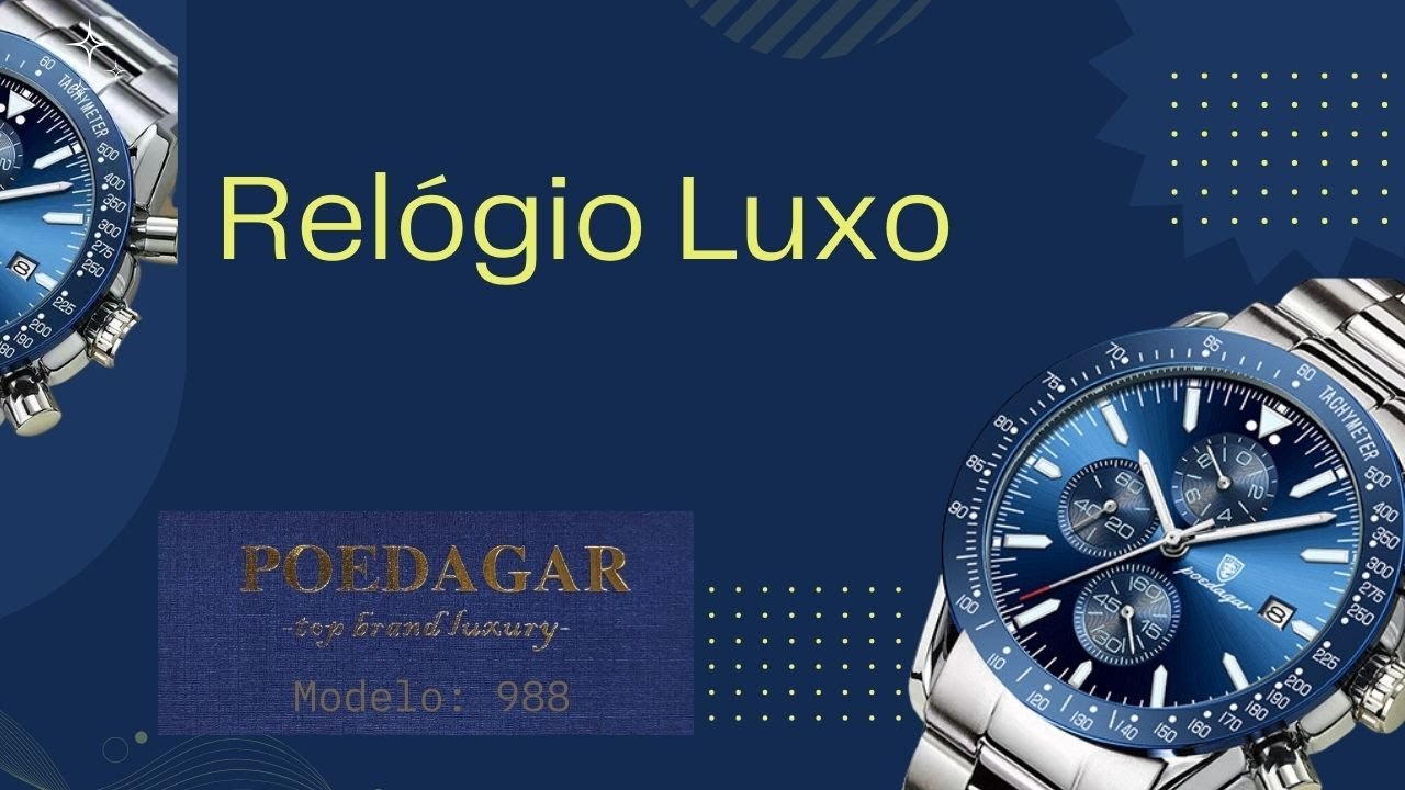 Relógio Analógico Poedagar 988 - YouTube