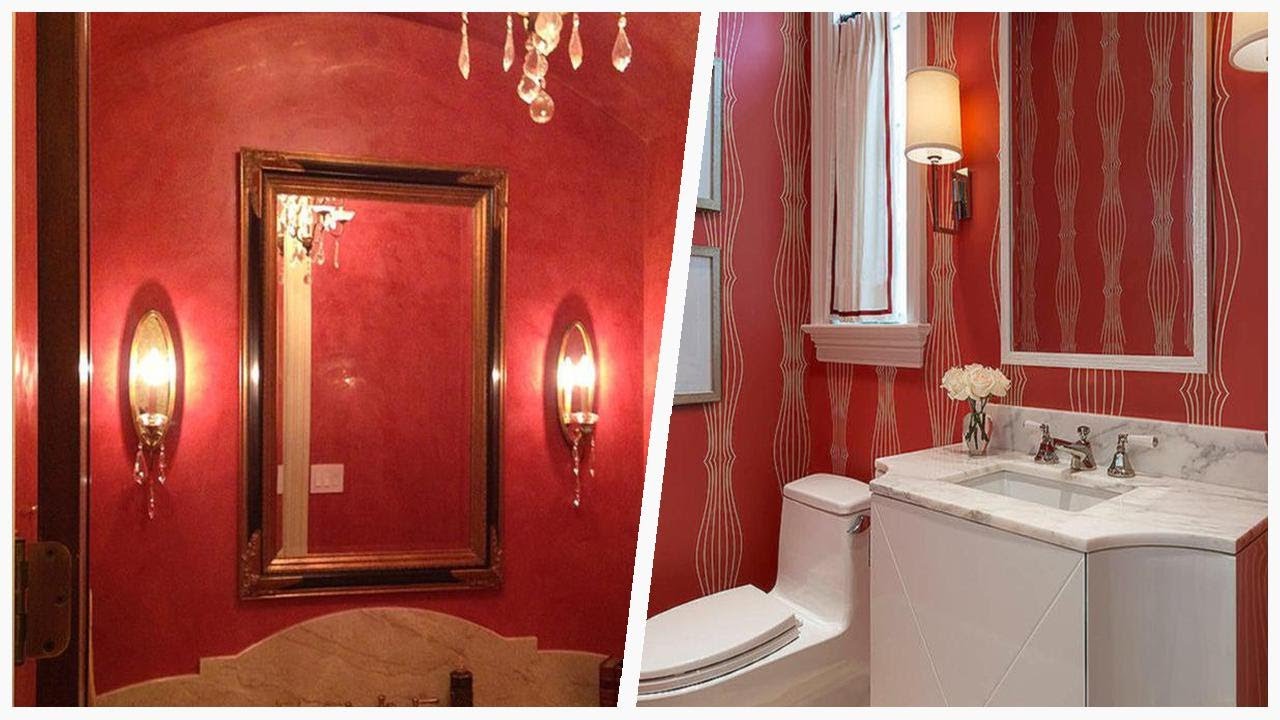Transforming Small Powder Rooms with Bold Red and White | Designer ...