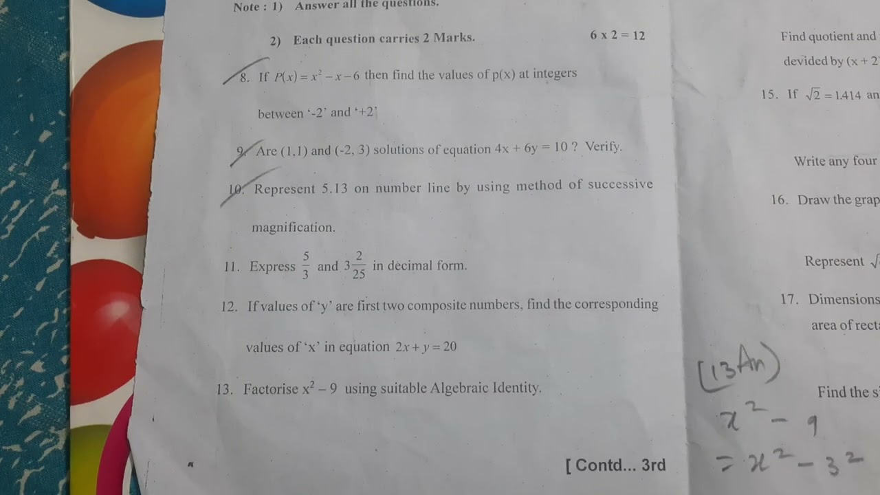 9th Class SA 1 Maths Question Paper 2022 2023 YouTube 9th Class SA 1 Maths Question Paper 2022 2023 YouTube