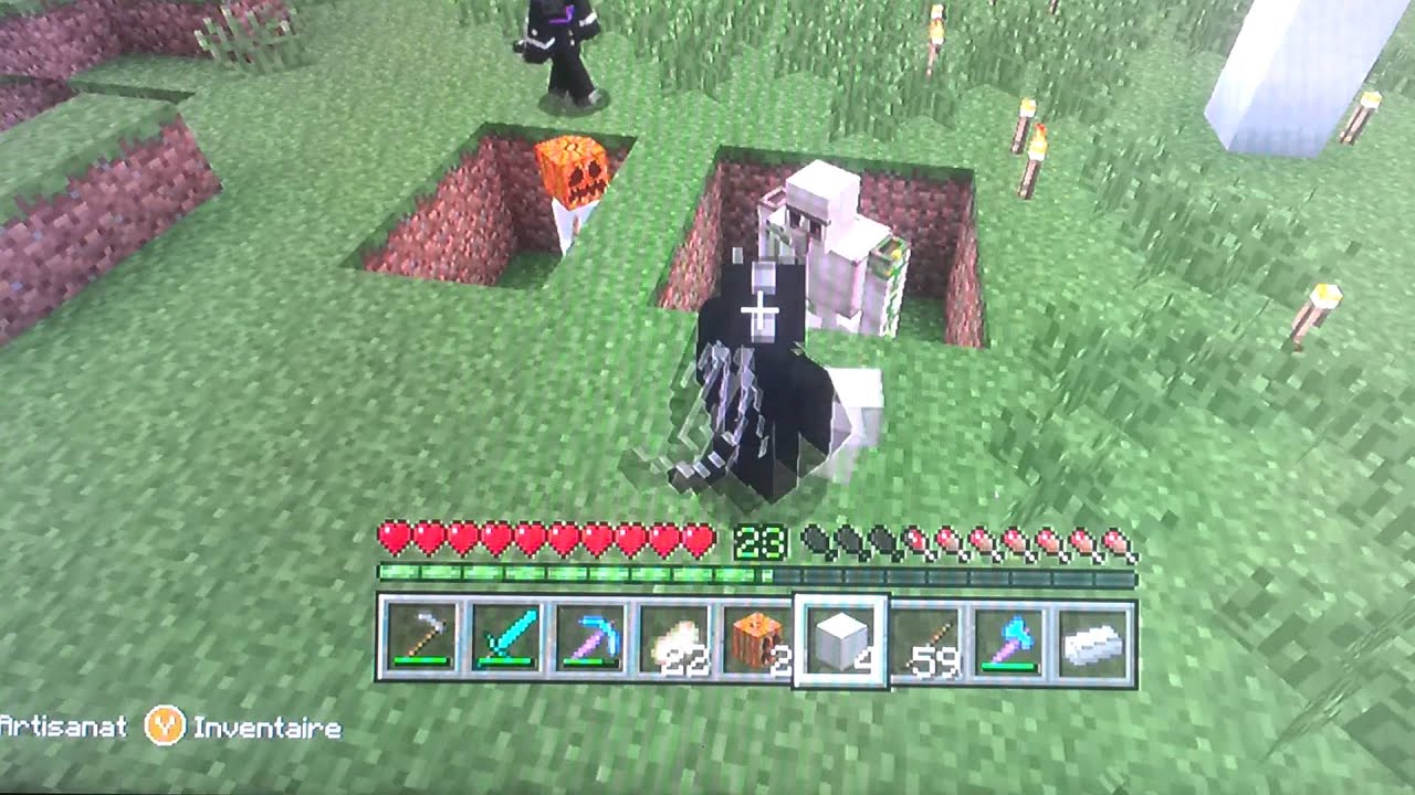 comment faire un golem de fer et neige minecraft - YouTube