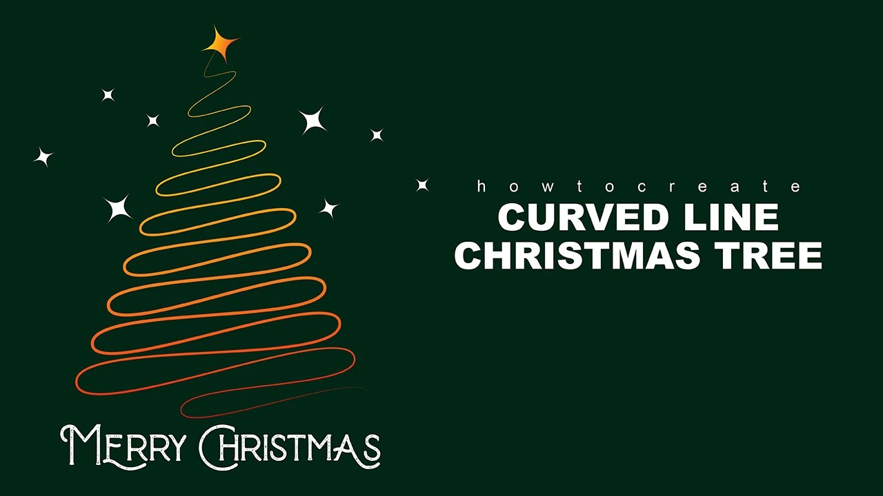 Adobe Illustrator Tutorial | How to Create Curved Line Christmas Tree ...