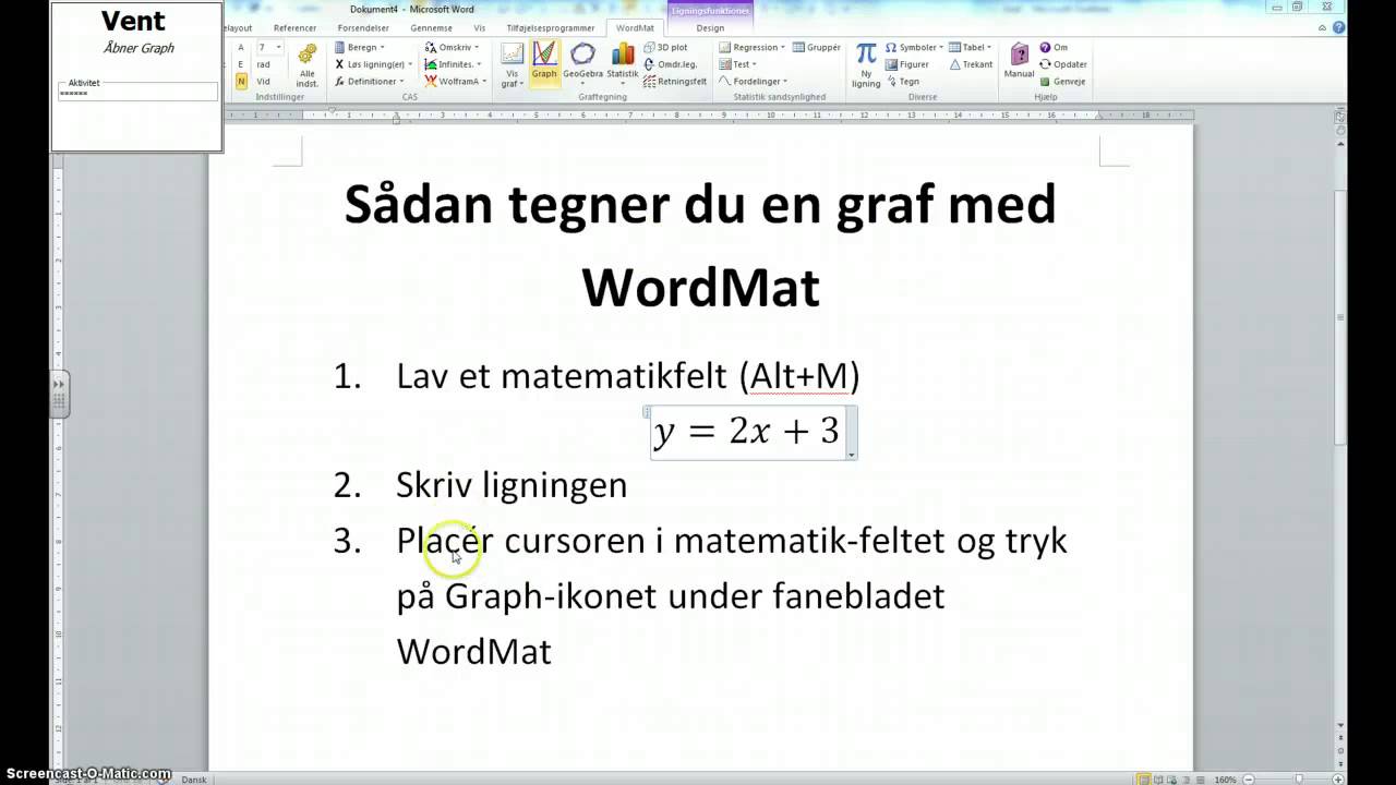 Sådan tegner du en graf med WordMat - YouTube