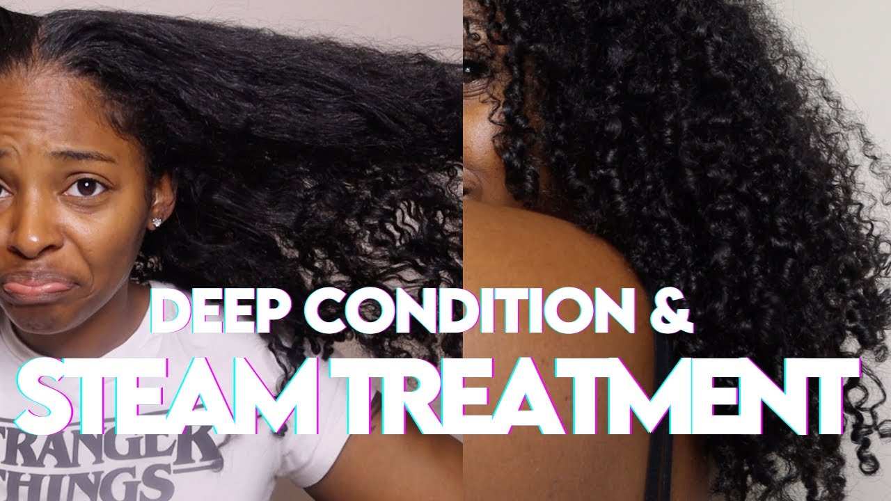 DEEP CONDITION x STEAM TREATMENT AT HOME -- NATURAL HAIR. - YouTube
