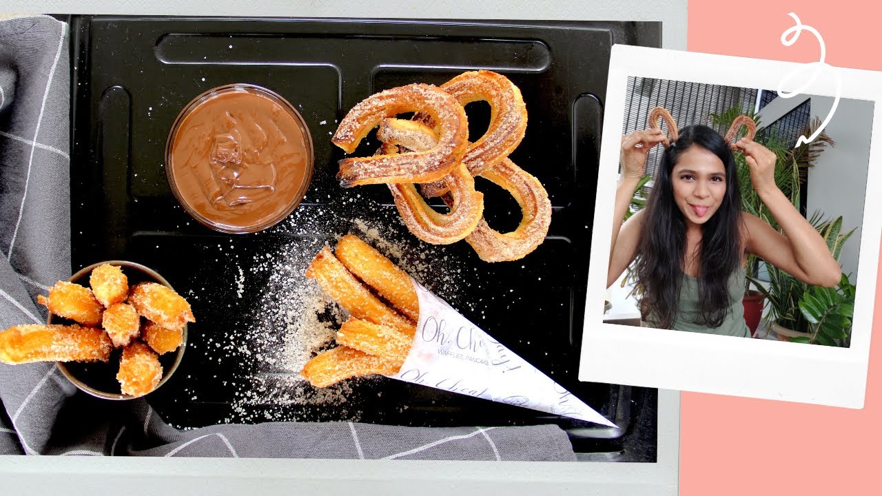 EGGLESS CHURROS RECIPE / BAKED CHURROS / FRIED CHURROS AT HOME / VEGAN ...