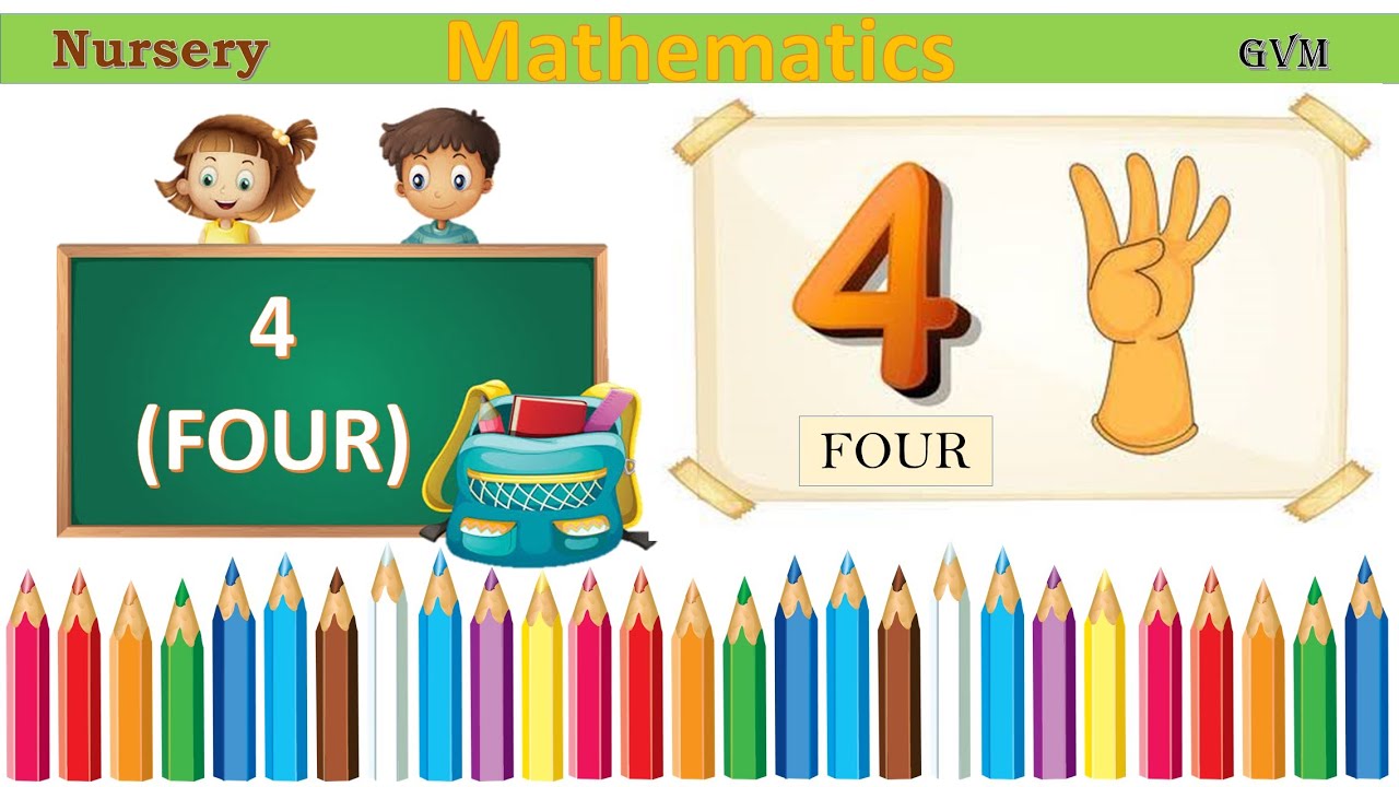 Class Nursery | Math | How to write 4 - YouTube
