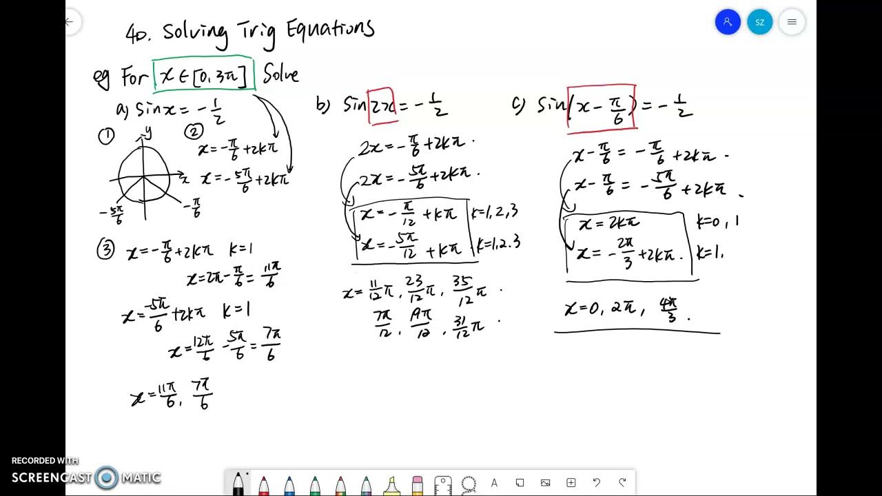 Year 11 Specialist Maths 4D Solving Trig Equations - YouTube