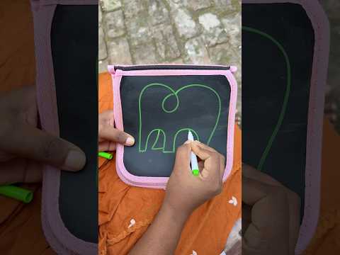 how to draw a elephant  drawing 🤔   reuseble doodle  book #shorts