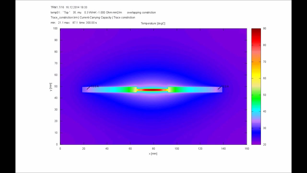 굵기가 다른 Routing Trace(net)의 PCB열해석 - YouTube