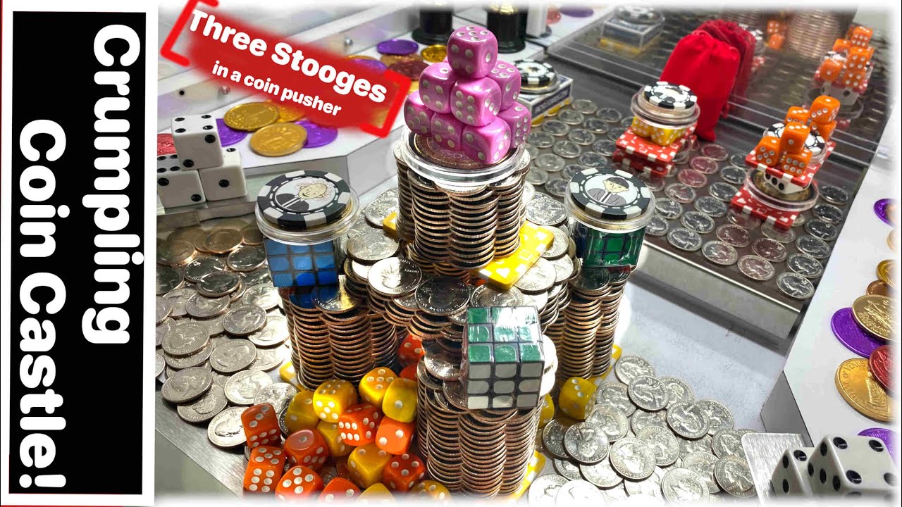 Crumpling Coin Castle! Inside the Coin Pusher! Impossible Tower ...
