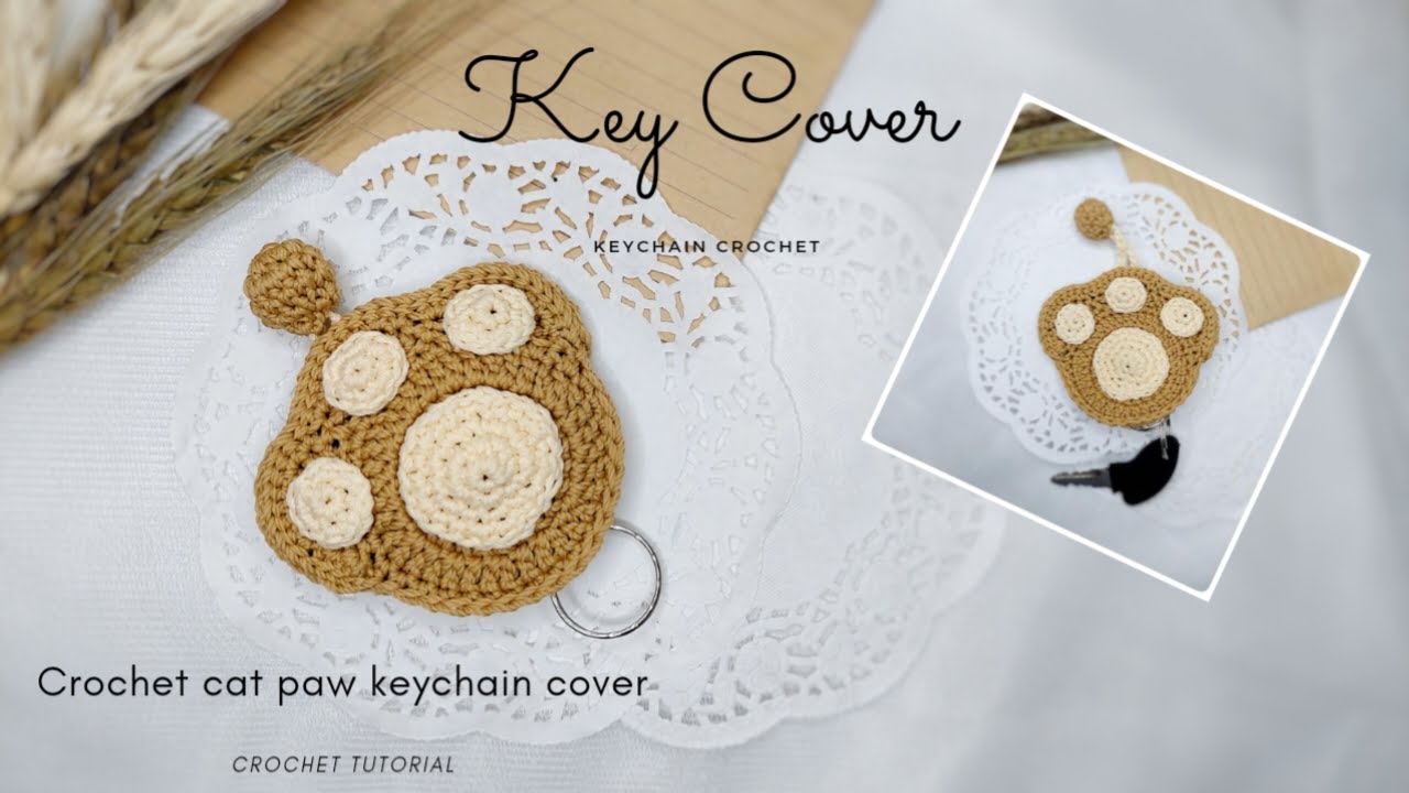 Crochet Cat Paw Keychain Cover | Gantungan Kunci Rajut Model Kaki ...