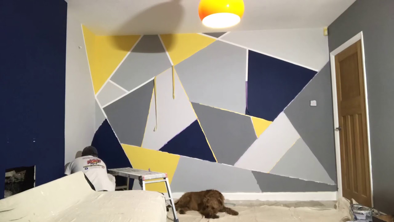 Geometric Design Feature Wall - YouTube