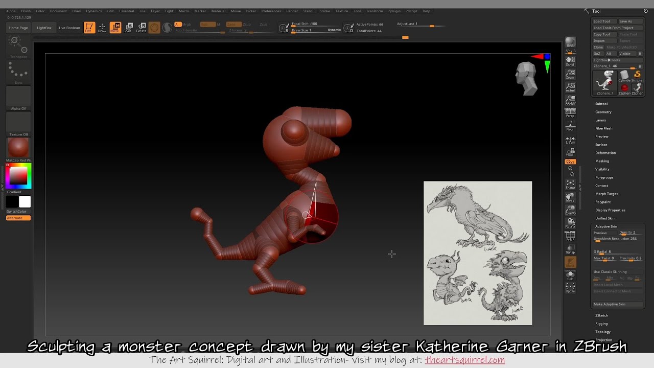 Sculpting a dodo monster creature concept in ZBrush - YouTube