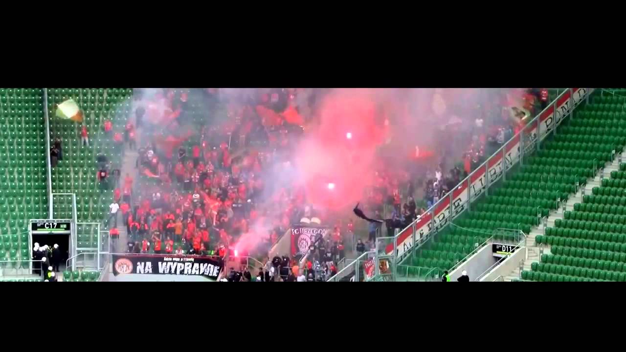 Polish football soccer fan set on fire by stadium security guard - YouTube