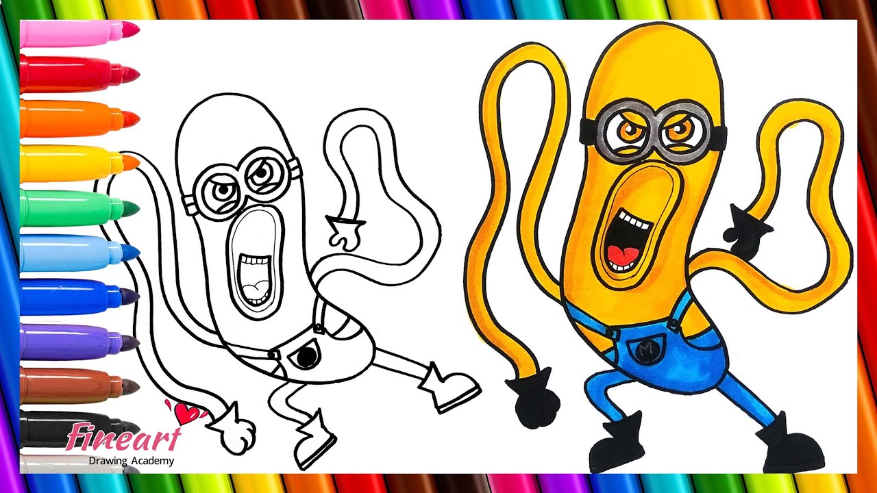 How To Draw Mega Minion Tim | Despicable Me 4 | Easy Draw And Color ...