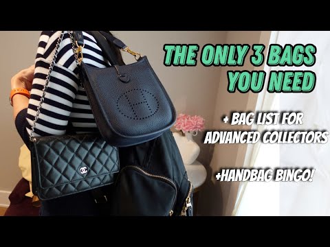 The Only 3 Bags You Need | Beginner & Advanced | Handbag Bingo! | Hermes, Chanel, LV, Tumi, Bottega