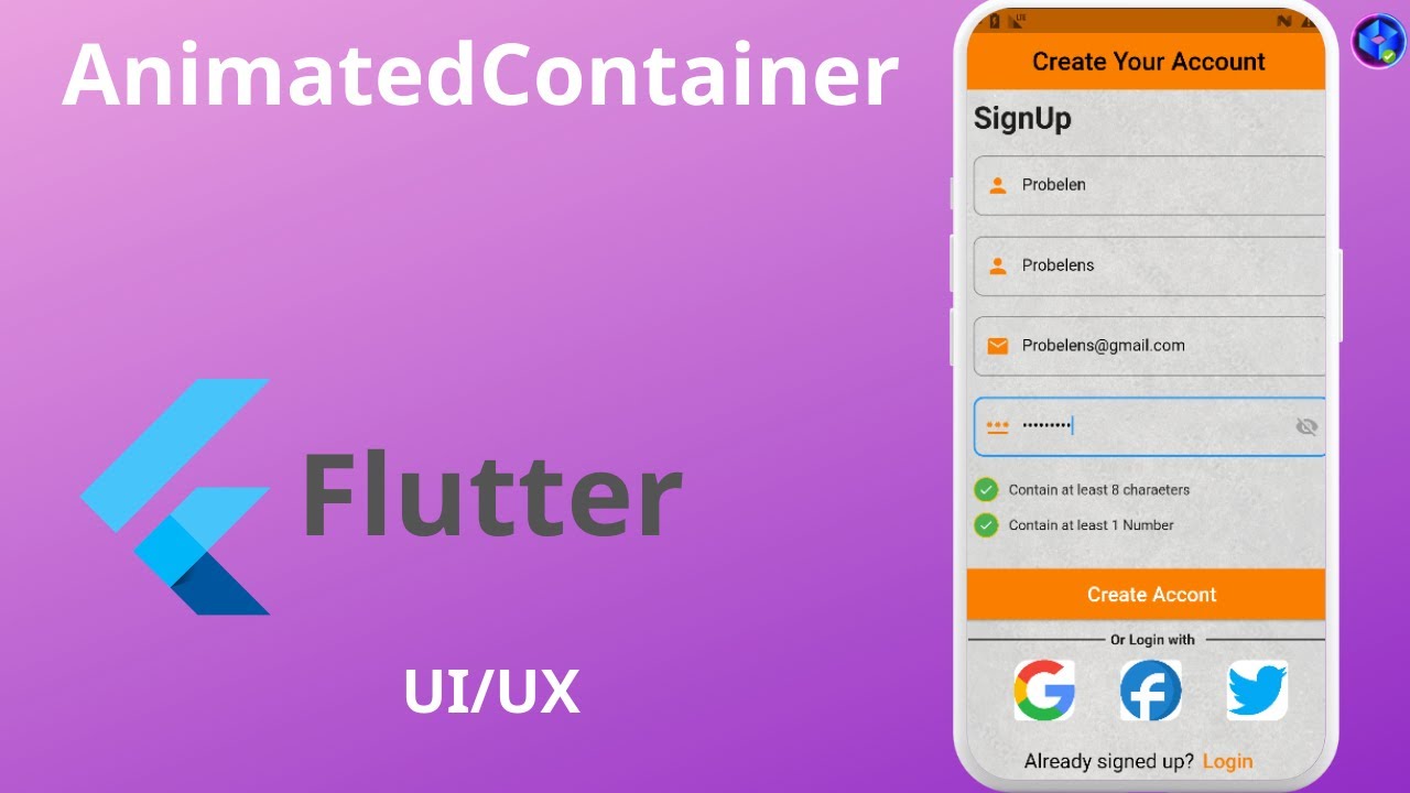 4-how to use AnimatedContainer in flutter - YouTube