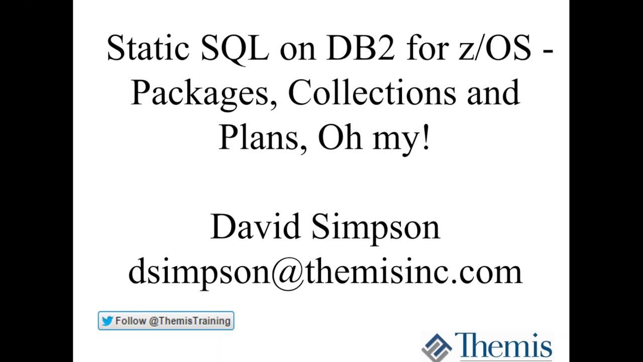 Static SQL on DB2 for z/OS Packages, Collections and Plans, Oh my ...