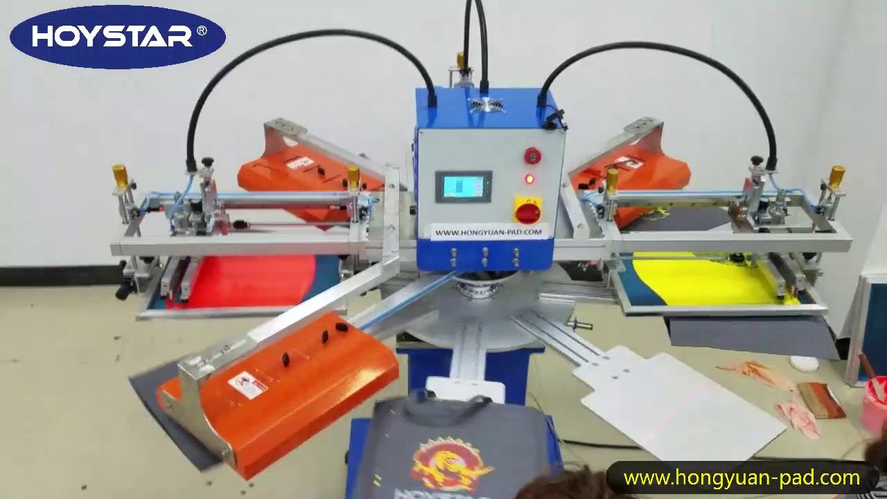 # Non woven cotton paper bag screen printing machine - YouTube
