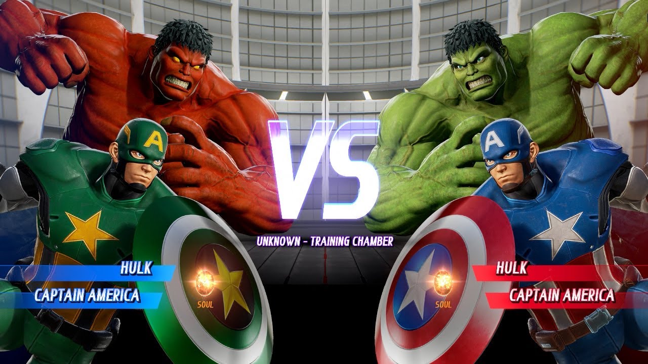 Hulk & Captain America VS Red Hulk & Green Captain America - Marvel vs ...