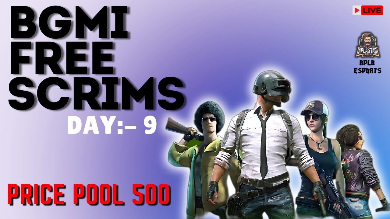 BGMI DAILY FREE SCRIMS DAY 9 | PRICE POOL 500 INR | APLA ESPORTS # ...