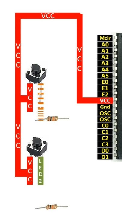 Connecting push buttons with PIC16F877A microcontroller. #electronics #iot#project #coding - YouTube