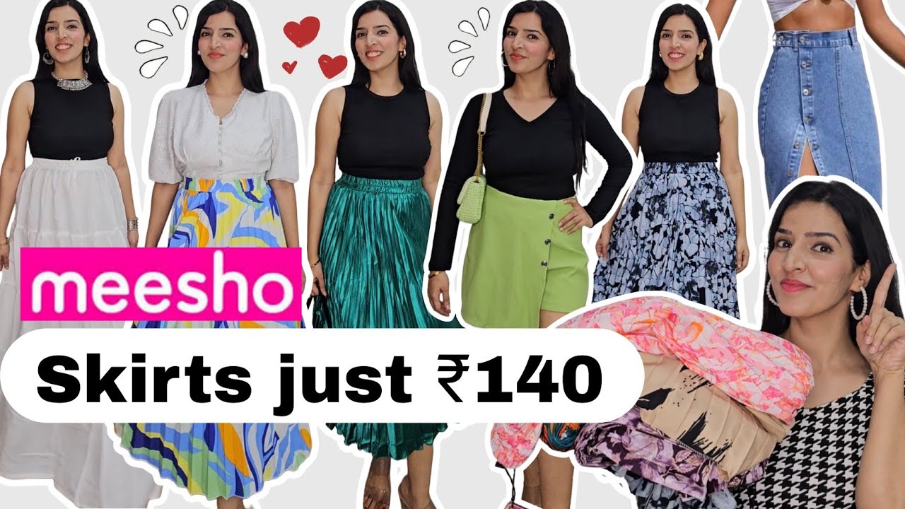 Meesho Skirt Haul under 200 😍 #meesho #meeshohaul #fashion - YouTube