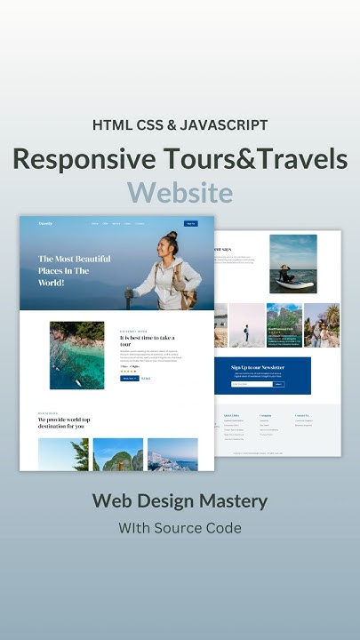 Tours And Travels Website Project Using Html Css And Javascript Coding Webdesign Webdevelop Youtube